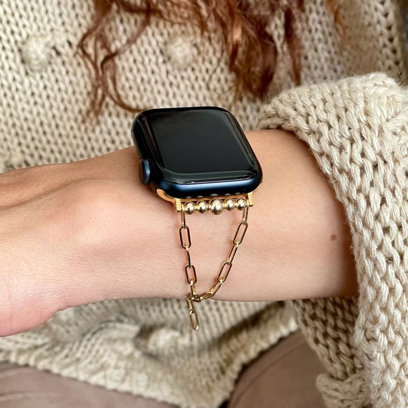 Simeon D | Jewelry | 4k Gold Metal Paperclip Chain Apple Iwatch Band ...